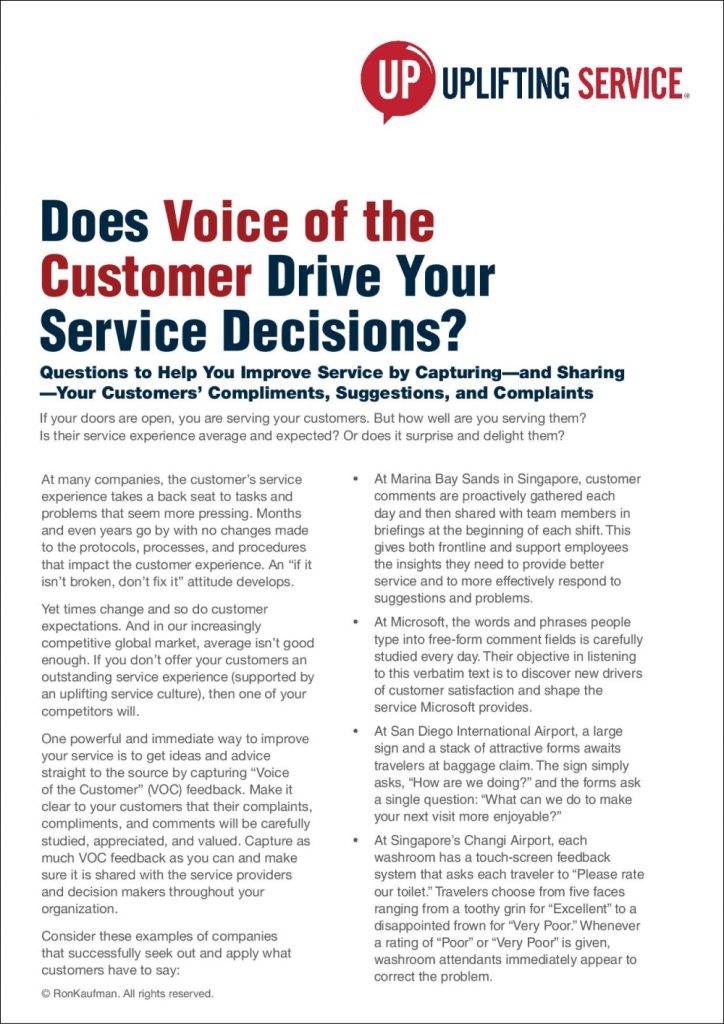 Complimentary Assessments to Evaluate Your Current Service Culture